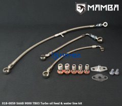 SAAB 9000 16V Garrett TB03 TB0343 TB0356 Turbocharger Oil & Water Line ...