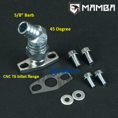 45 Deg 5/8" Barb Turbocharger Oil Return Flange Kit Garrett T25 T28 ...