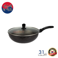 【韓國 마스터 진하오 (金浩大師)】韓國製 黑金石不沾炒鍋 31 CM DANRO 丹露