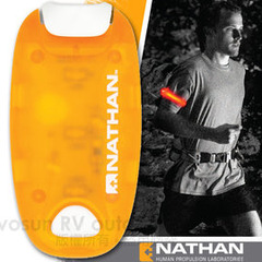 【美國 NATHAN】Strobe Light防水LED炫光夾燈/紅光安全閃燈.警示燈.夜間跑步.健行.安全手環.反光環.夜騎.自行車/桔黃 ...
